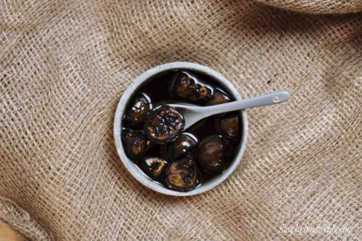 Preserving green walnuts in honey recipe - SimplyBeyondHerbs