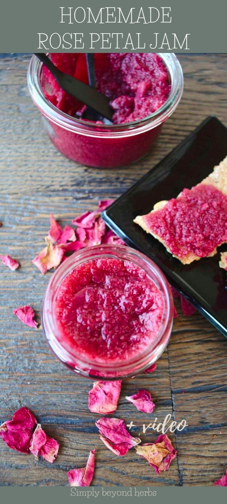 Rose petal jam with fresh or dried roses - SimplyBeyondHerbs