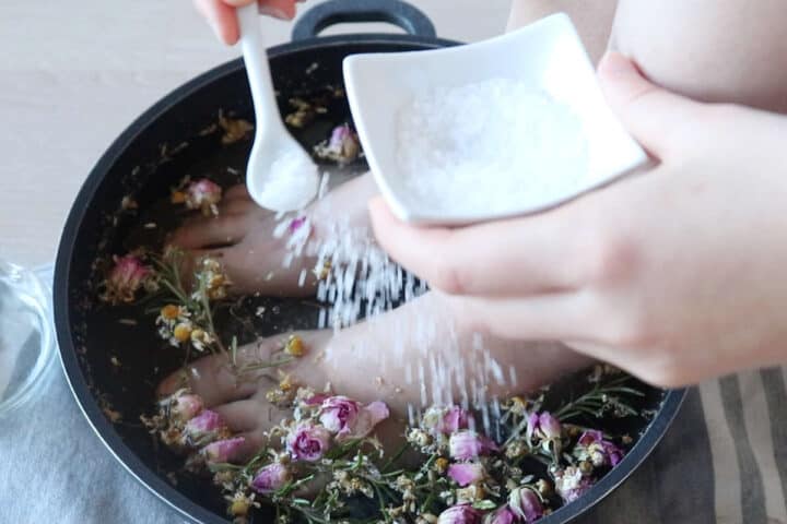 DIY foot bath with herbs - SimplyBeyondHerbs