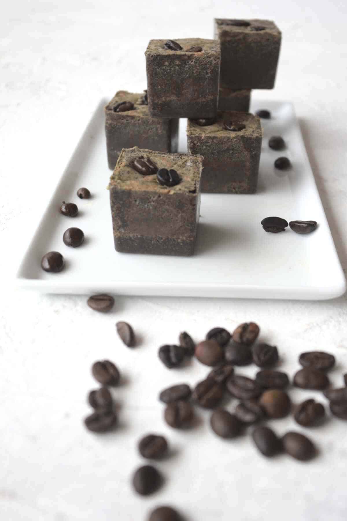 DIY coffee body scrub recipe (in a jar and cubes) - SimplyBeyondHerbs