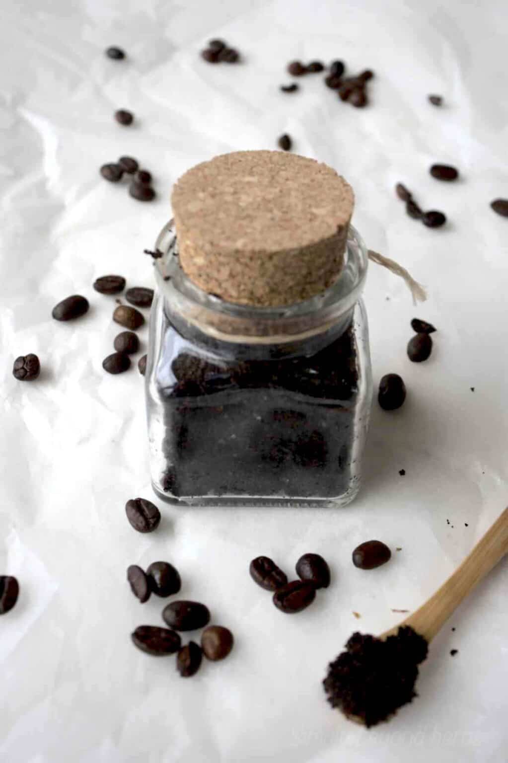 DIY coffee body scrub recipe (in a jar and cubes) - SimplyBeyondHerbs