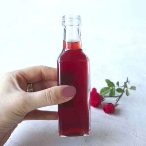 Rose cordial recipe (simple rose syrup) - SimplyBeyondHerbs