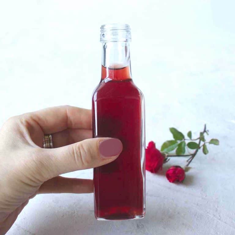 Rose cordial recipe (simple rose syrup) - SimplyBeyondHerbs