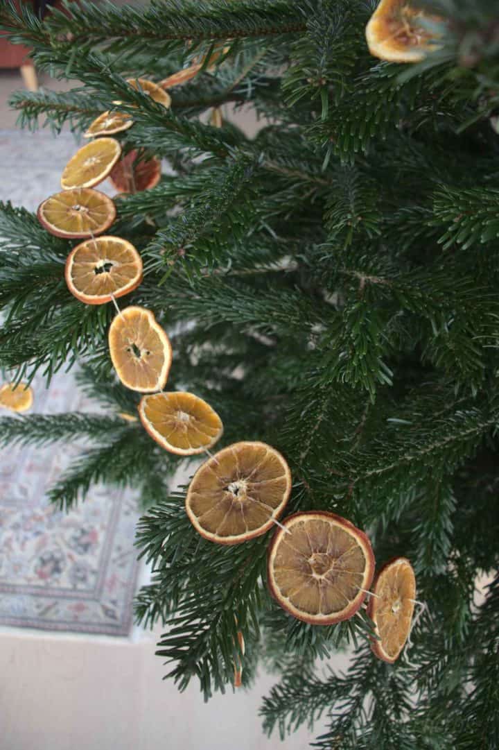 How to make a dried orange garland for Christmas decor - SimplyBeyondHerbs