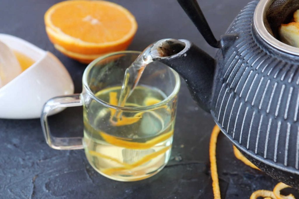 Orange peel tea made of fresh or dried peel - SimplyBeyondHerbs