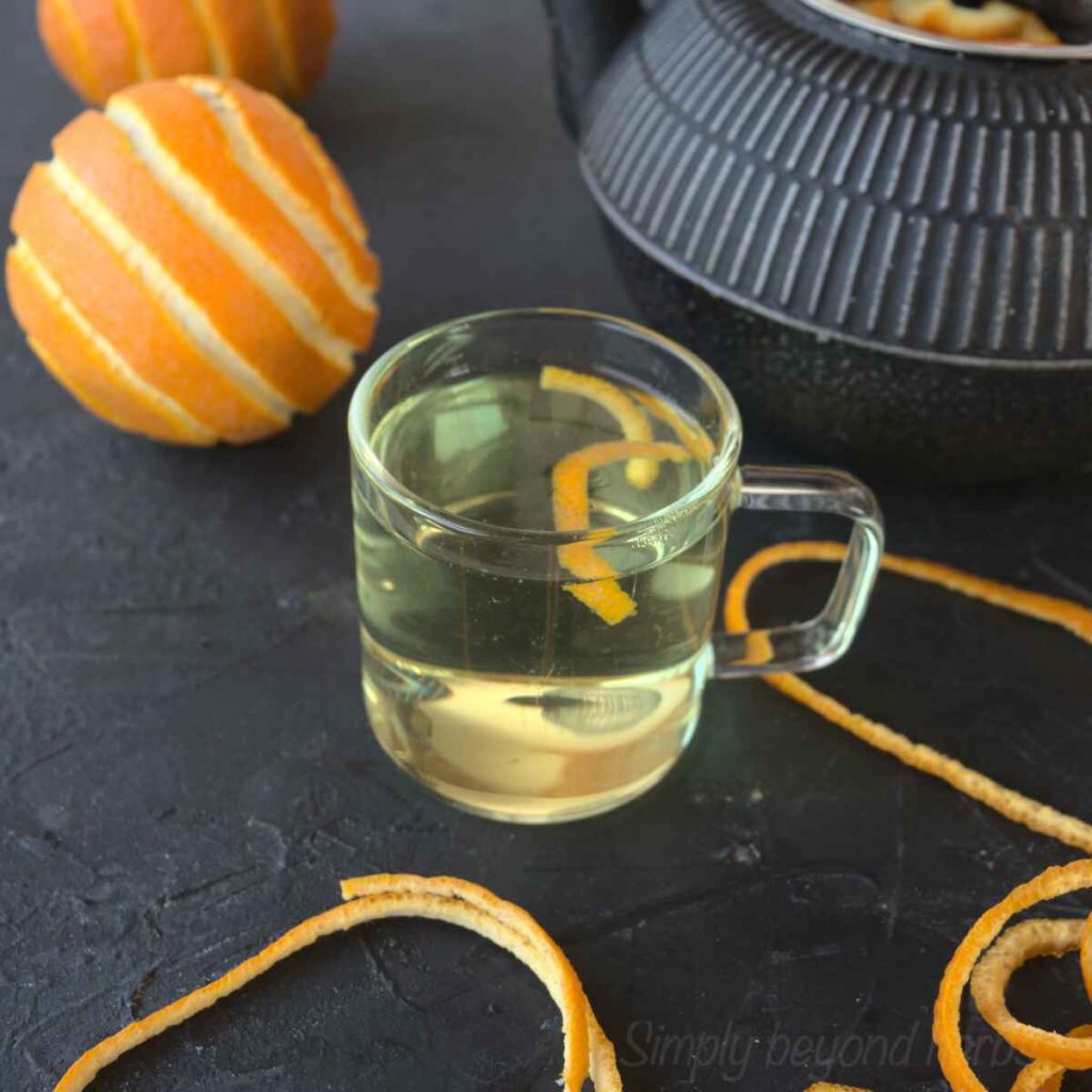 Orange peel tea made of fresh or dried peel - SimplyBeyondHerbs