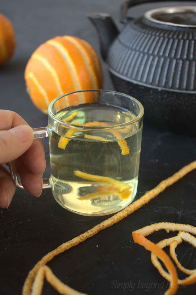 Orange peel tea made of fresh or dried peel - SimplyBeyondHerbs