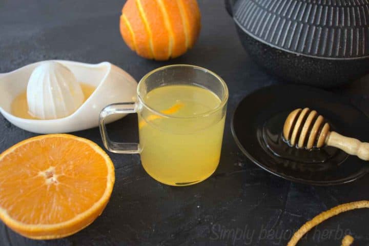 Orange peel tea made of fresh or dried peel - SimplyBeyondHerbs