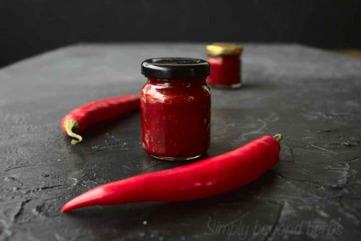Sweet and spicy Red pepper jam recipe - SimplyBeyondHerbs