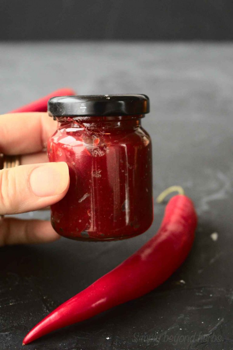 Sweet and spicy Red pepper jam recipe - SimplyBeyondHerbs
