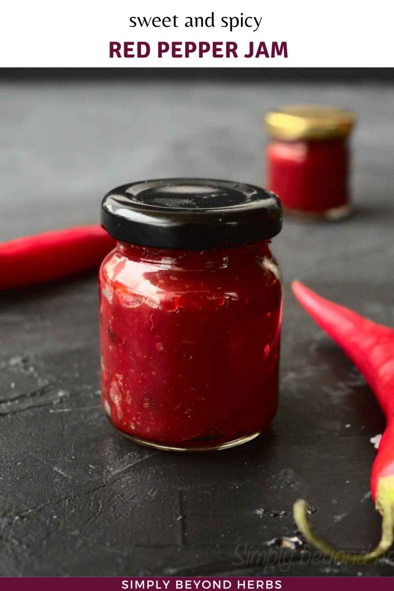 Sweet and spicy Red pepper jam recipe - SimplyBeyondHerbs