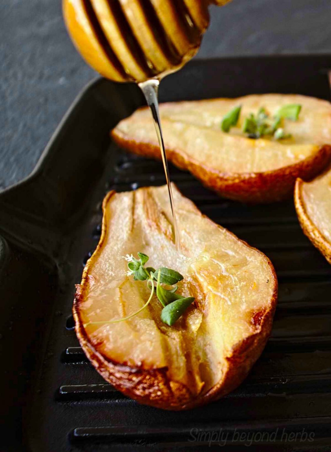 Easy Grilled pears recipe - SimplyBeyondHerbs