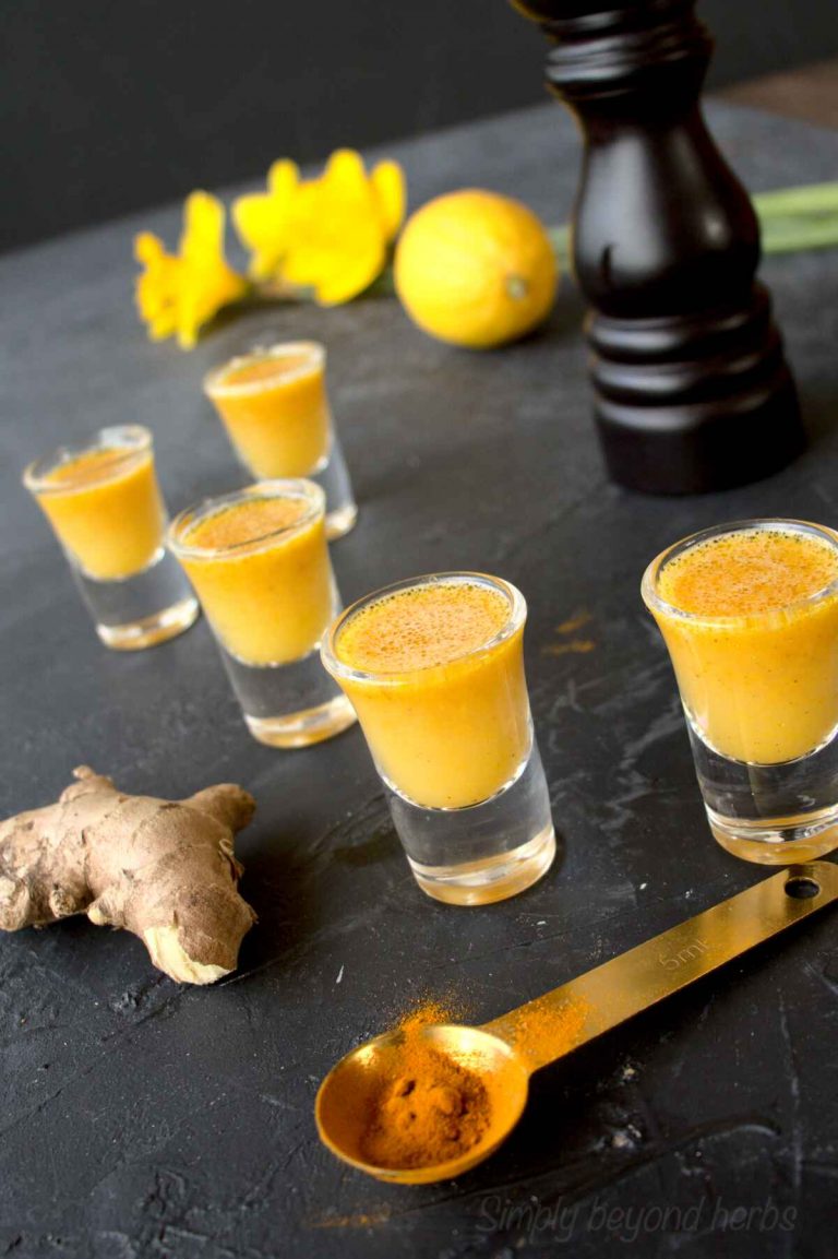 Lemon ginger turmeric shot recipe - SimplyBeyondHerbs