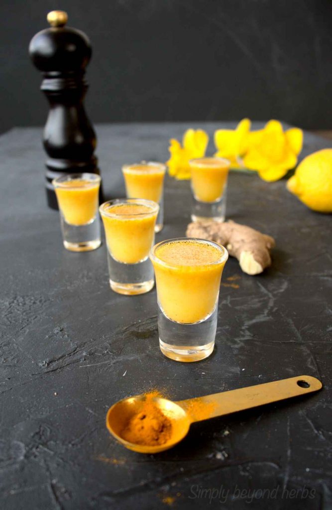 Lemon ginger turmeric shot recipe - SimplyBeyondHerbs