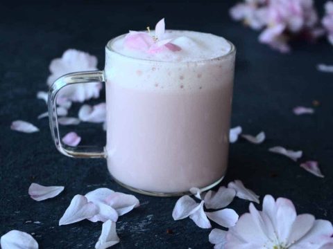 Sakura Latte at home: Cherry blossom drink - SimplyBeyondHerbs