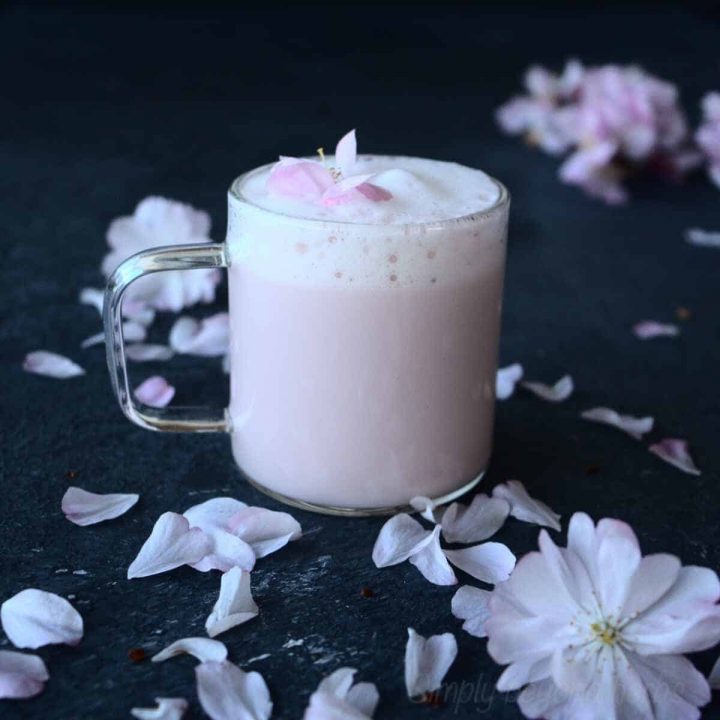 Sakura Latte at home: Cherry blossom drink - SimplyBeyondHerbs