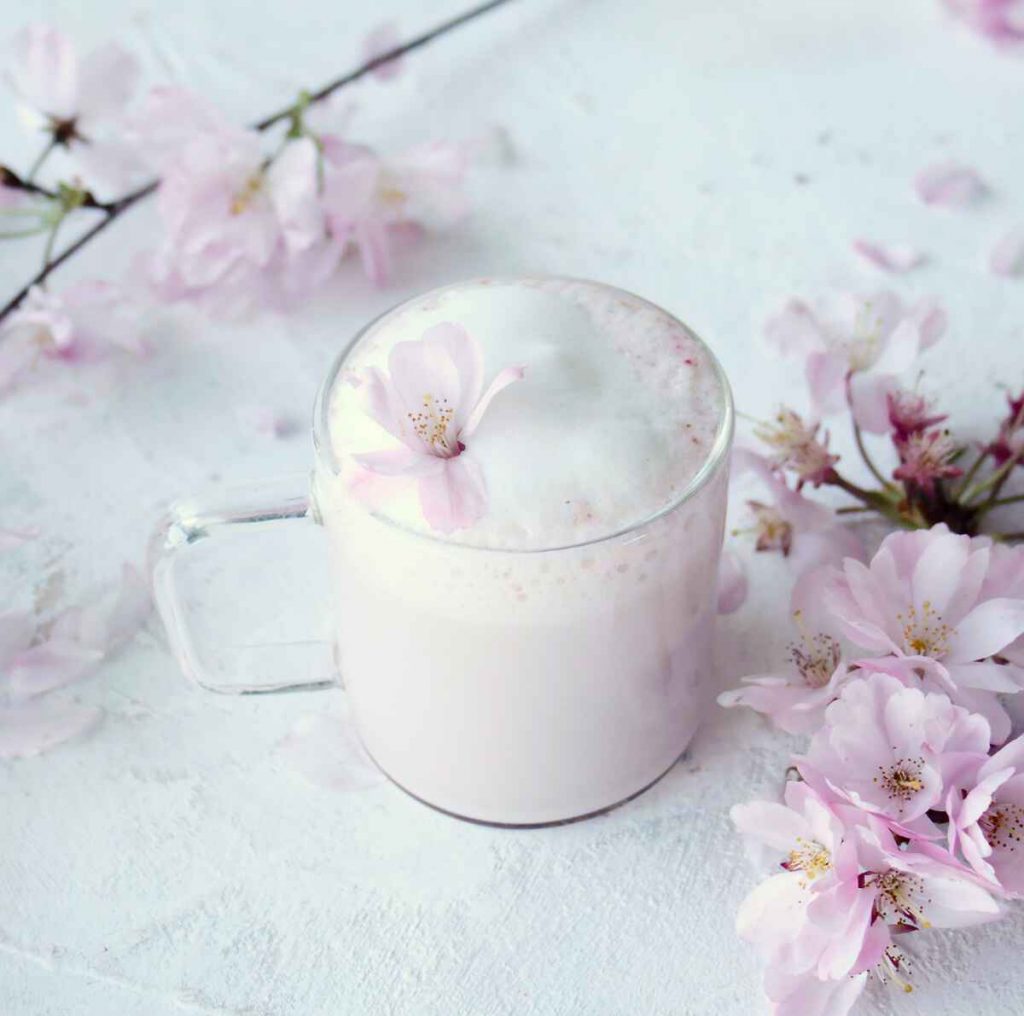 Sakura Latte at home: Cherry blossom drink - SimplyBeyondHerbs