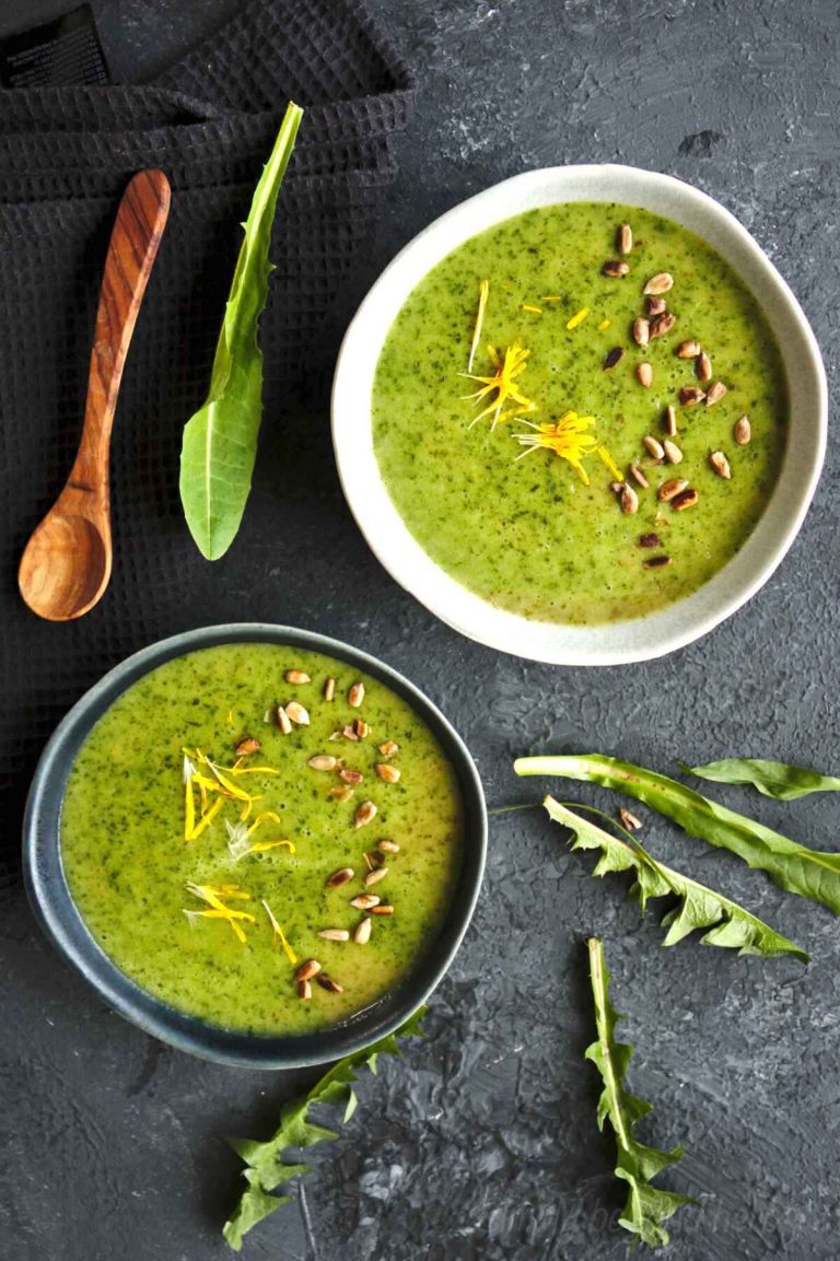 Wild and creamy dandelion soup recipe - SimplyBeyondHerbs
