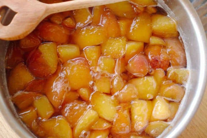 Easy Peach Syrup Recipe: Peach simple syrup - SimplyBeyondHerbs