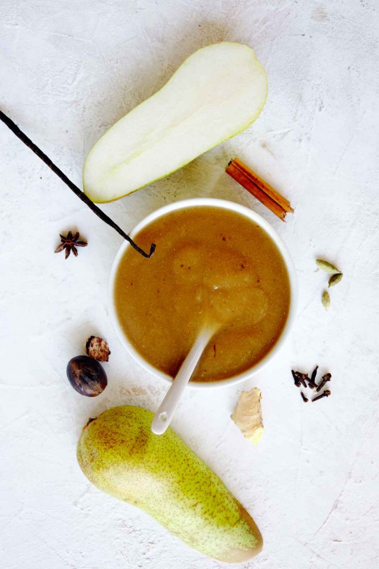 Easy Pear Butter Recipe with spices - SimplyBeyondHerbs
