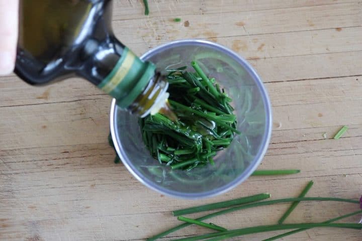 Green Chive Oil Recipe - SimplyBeyondHerbs