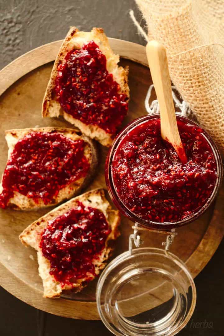 Rich Red Raspberry preserves without pectin. - SimplyBeyondHerbs
