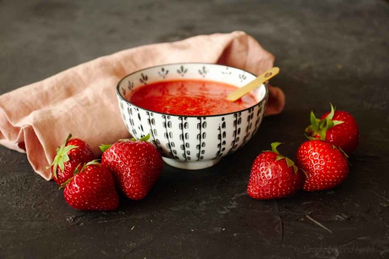Quick and Easy Strawberry Coulis recipe - SimplyBeyondHerbs