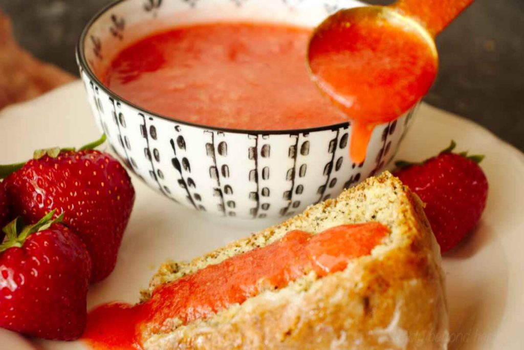 Quick and Easy Strawberry Coulis recipe - SimplyBeyondHerbs