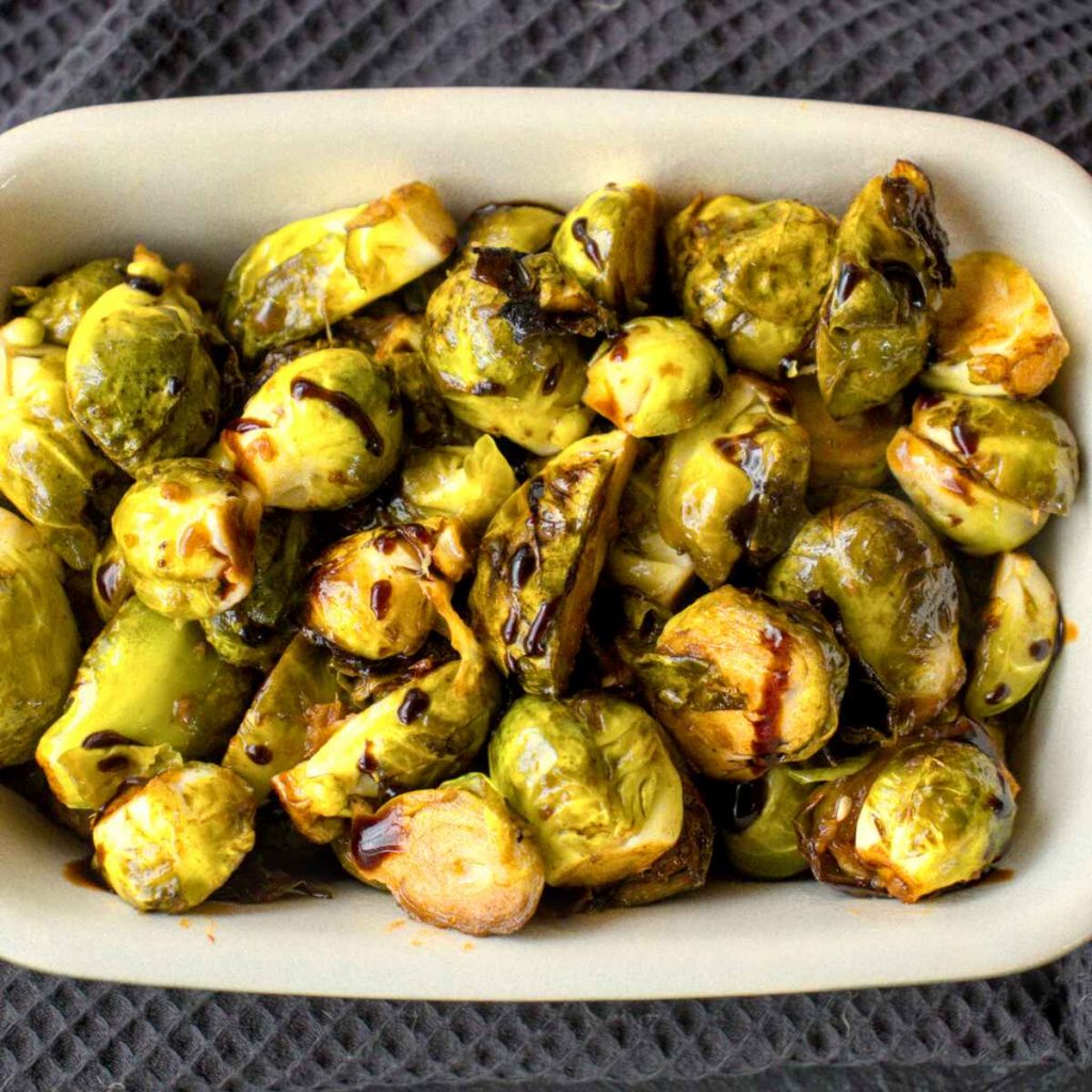 Roasted Marinated Brussels Sprouts - SimplyBeyondHerbs