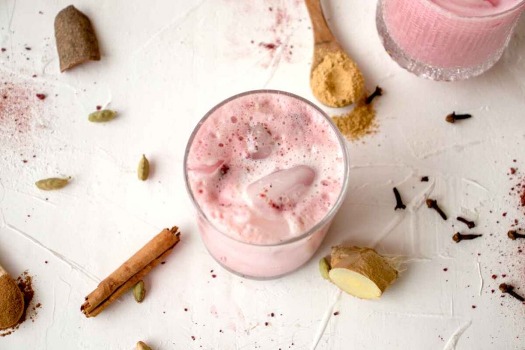 Energizing Pink Latte with Warming Spices - SimplyBeyondHerbs