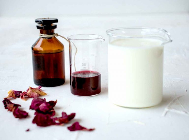 Rose Milk with Homemade Rose Syrup - SimplyBeyondHerbs