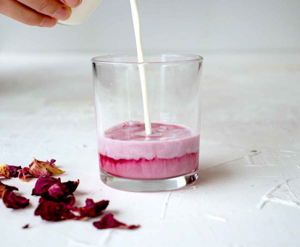Rose Milk with Homemade Rose Syrup - SimplyBeyondHerbs