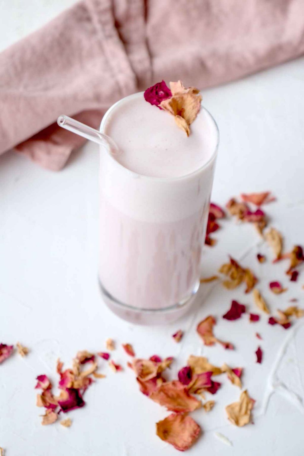 Rose Milk with Homemade Rose Syrup - SimplyBeyondHerbs