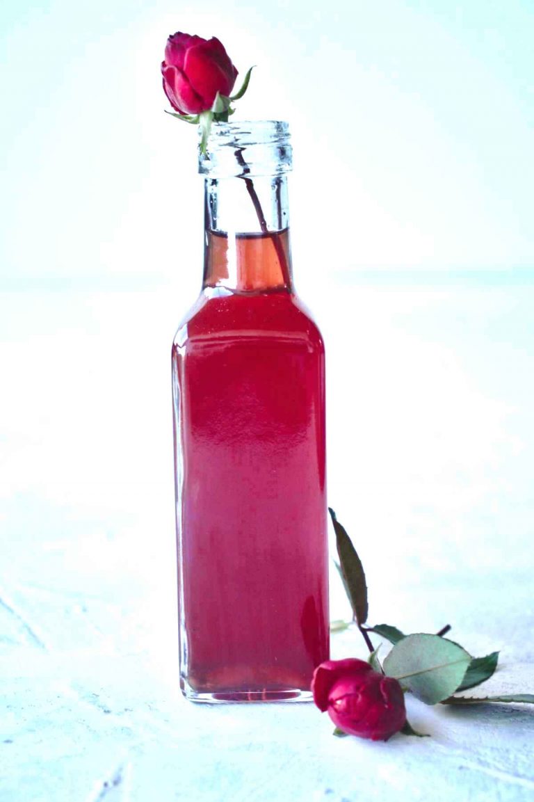 Rose Milk with Homemade Rose Syrup - SimplyBeyondHerbs