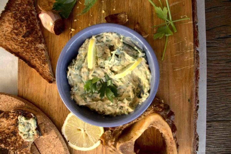 Roasted Garlic Bone Marrow Butter with Parsley - SimplyBeyondHerbs