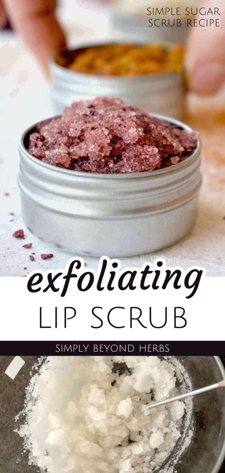 Exfoliating lip scrub homemade: DIY lip scrub recipe - SimplyBeyondHerbs