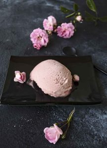 Rose Ice Cream recipe with rose petals - SimplyBeyondHerbs