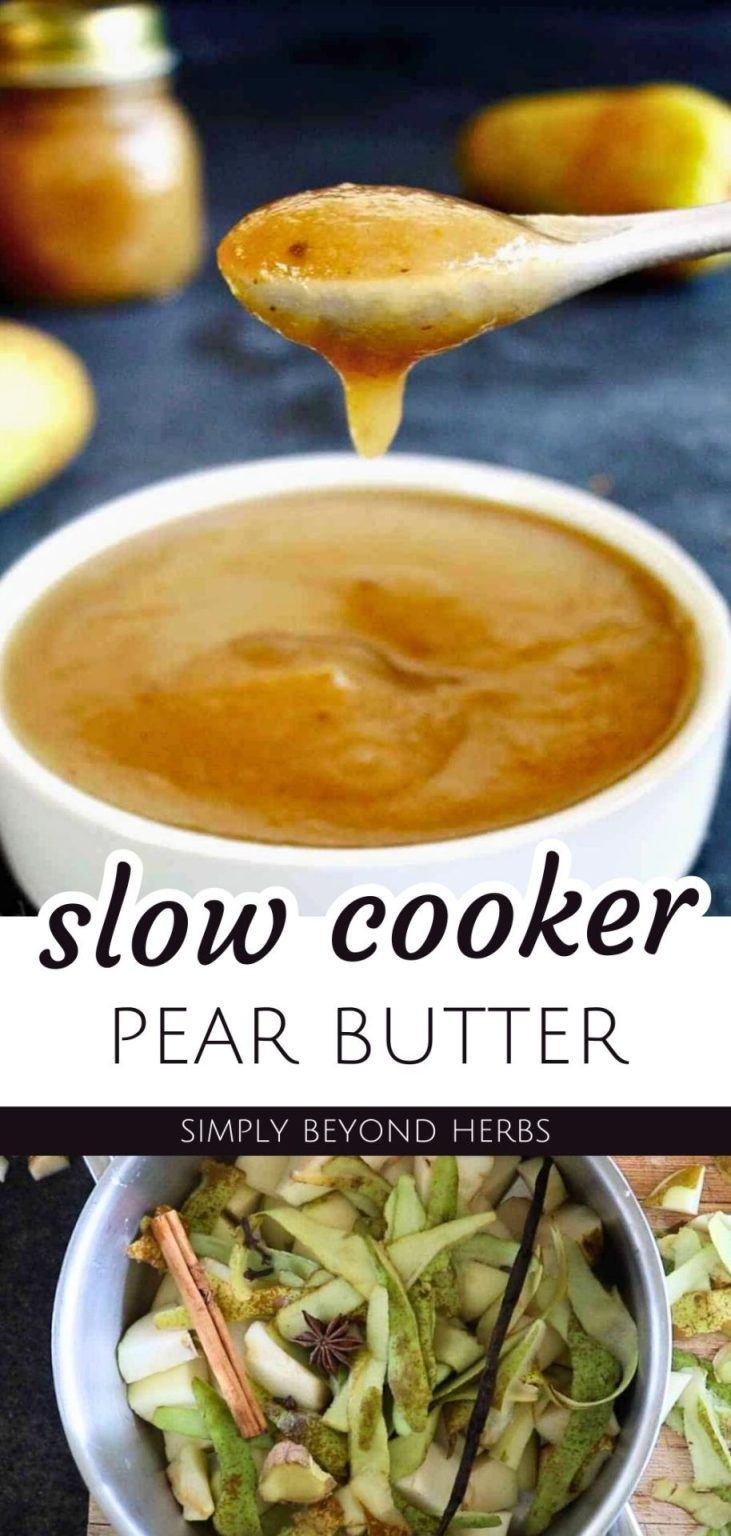Easy Pear Butter Recipe with spices - SimplyBeyondHerbs